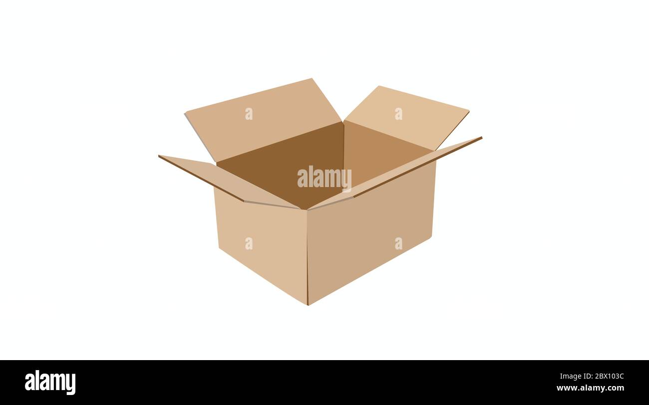 Carton delivery packaging, Box. Vector Isolated Illustration Stock ...