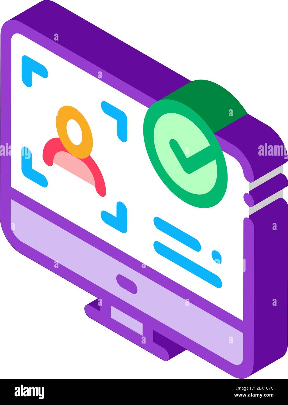 Computer Person Identity isometric icon vector illustration Stock ...