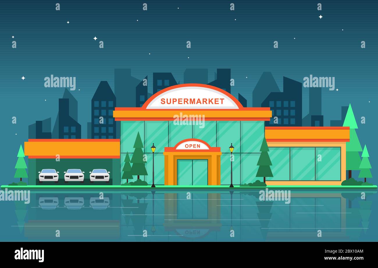 Supermarket Building Vector