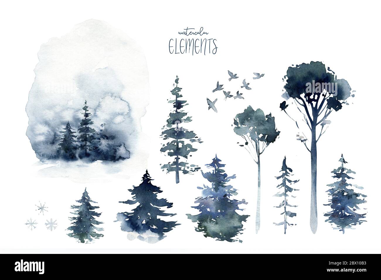 Pine Forest Winter Tree Art