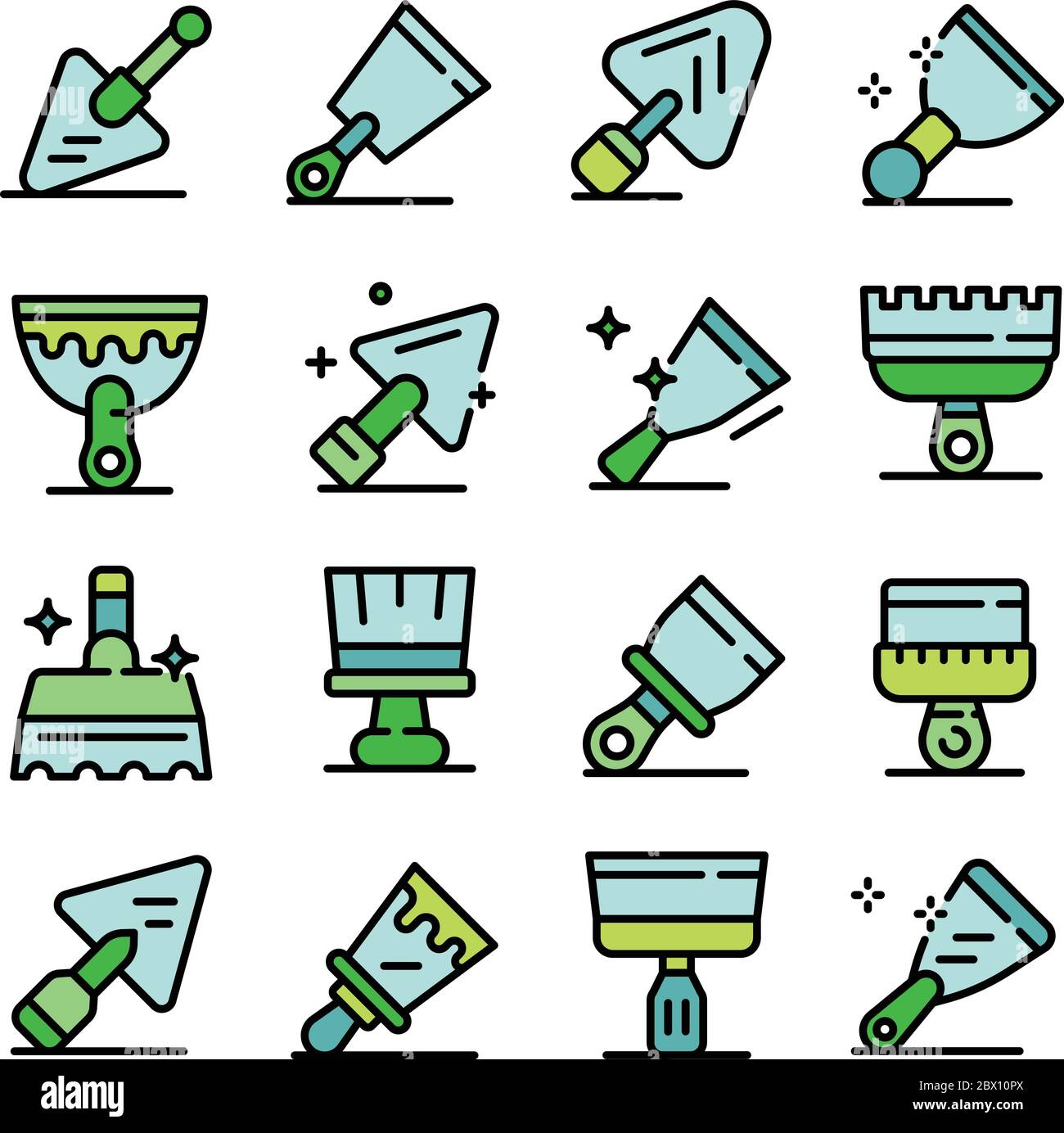 Putty knife icons set, outline style Stock Vector Image & Art - Alamy