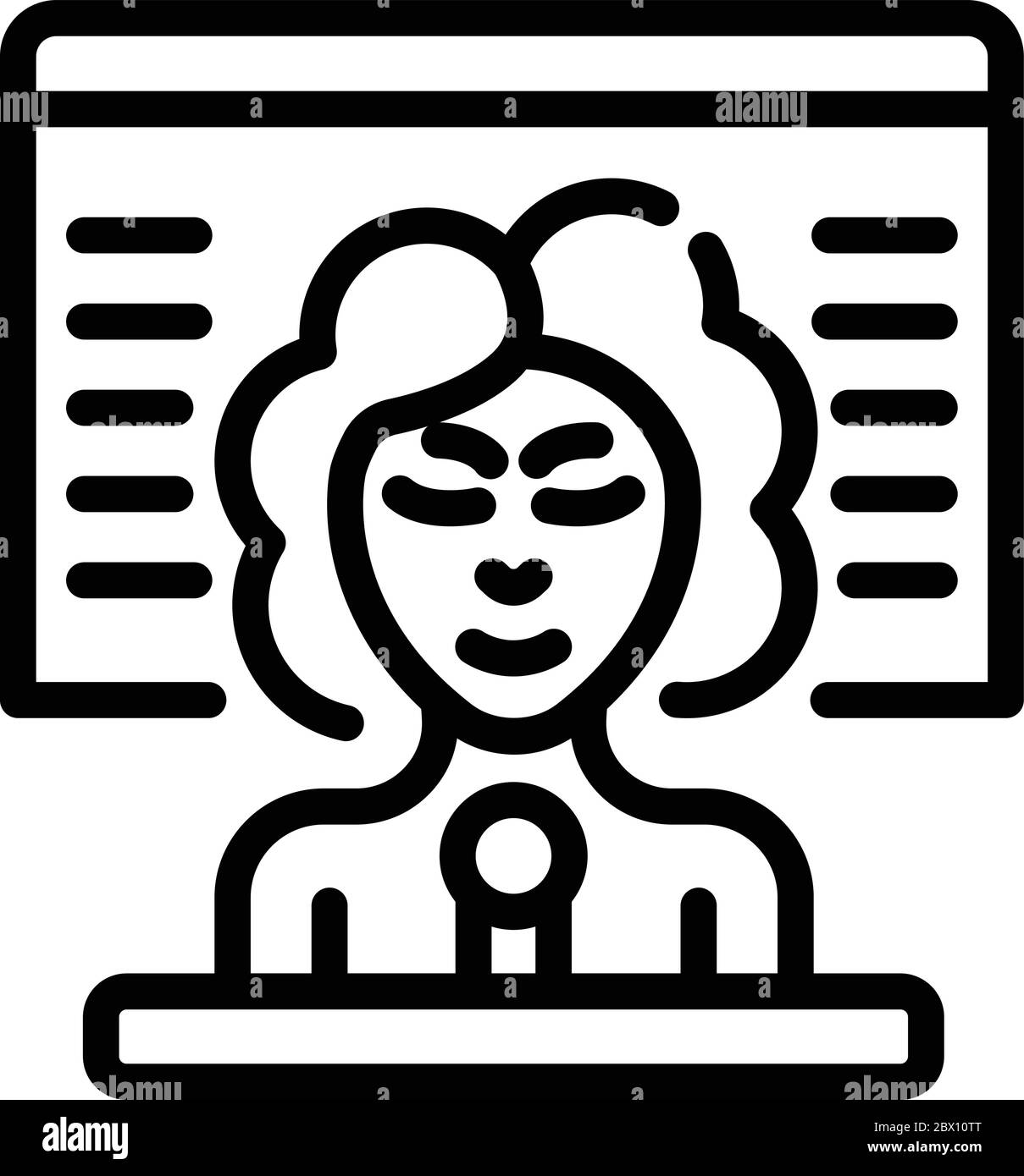 Tv reporter icon, outline style Stock Vector Image & Art - Alamy