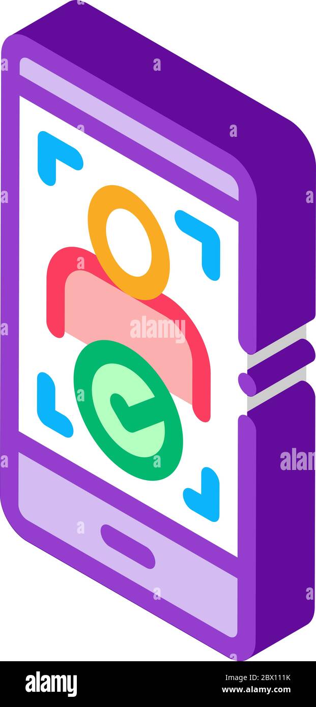 Phone Person Verification isometric icon vector illustration Stock ...