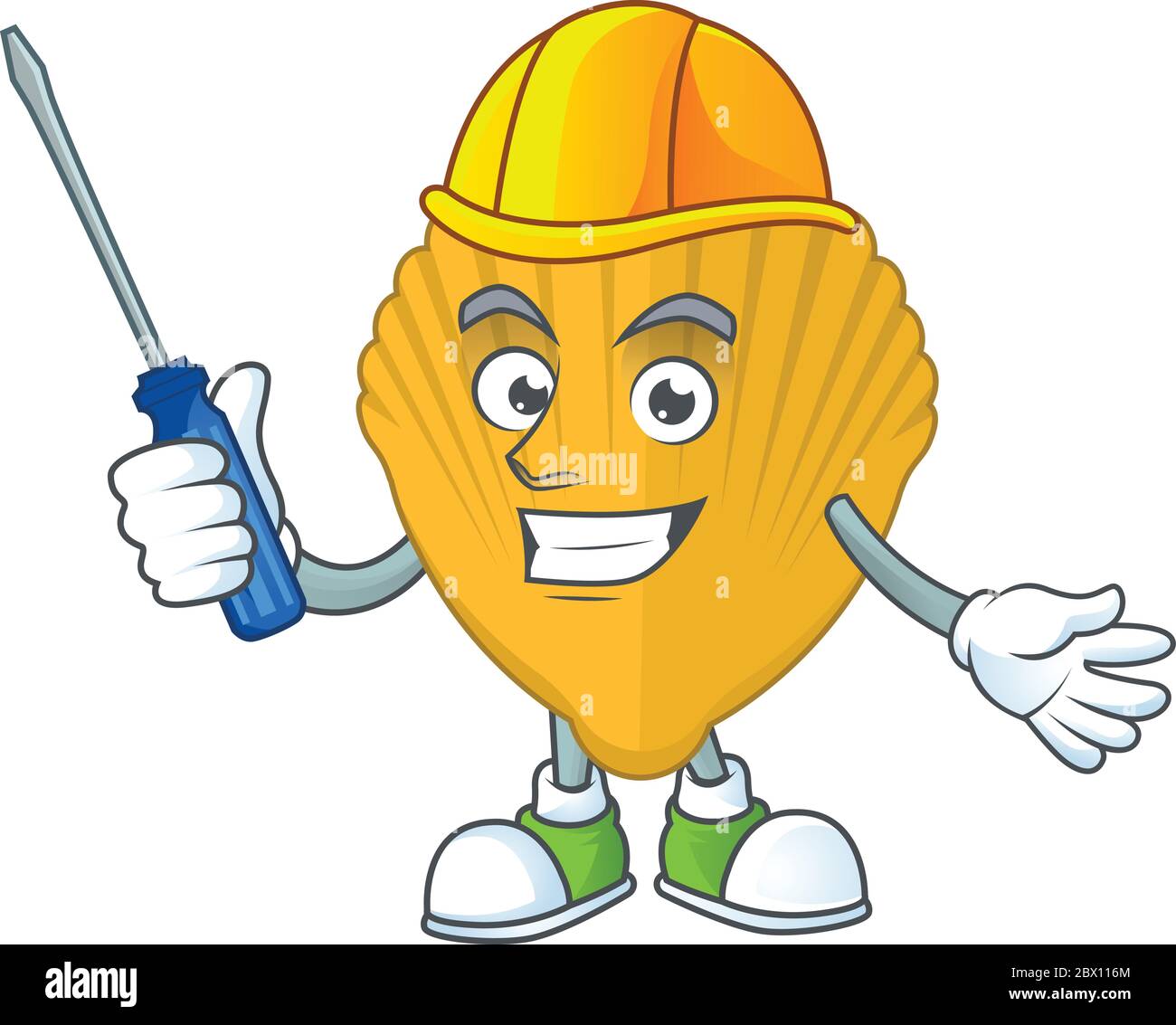 A cartoon image of yellow clamp in a automotive character Stock Vector ...