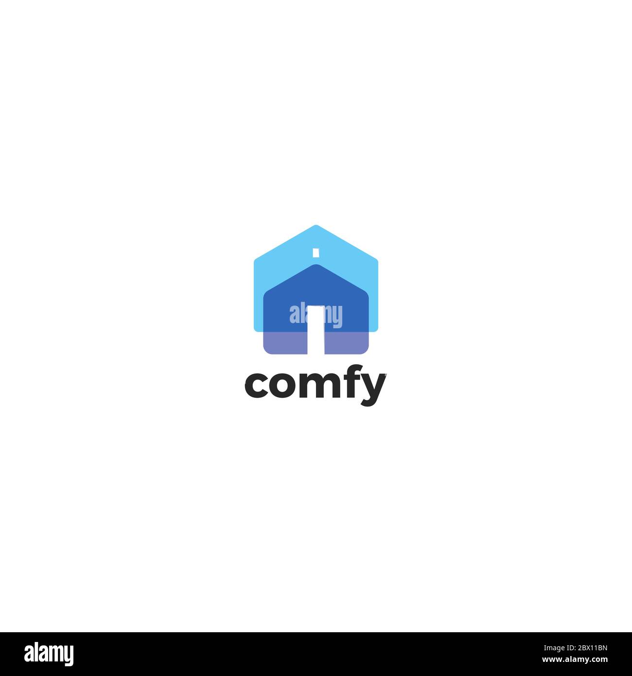 Simple Modern Blue House Logo Design Stock Vector Image & Art - Alamy