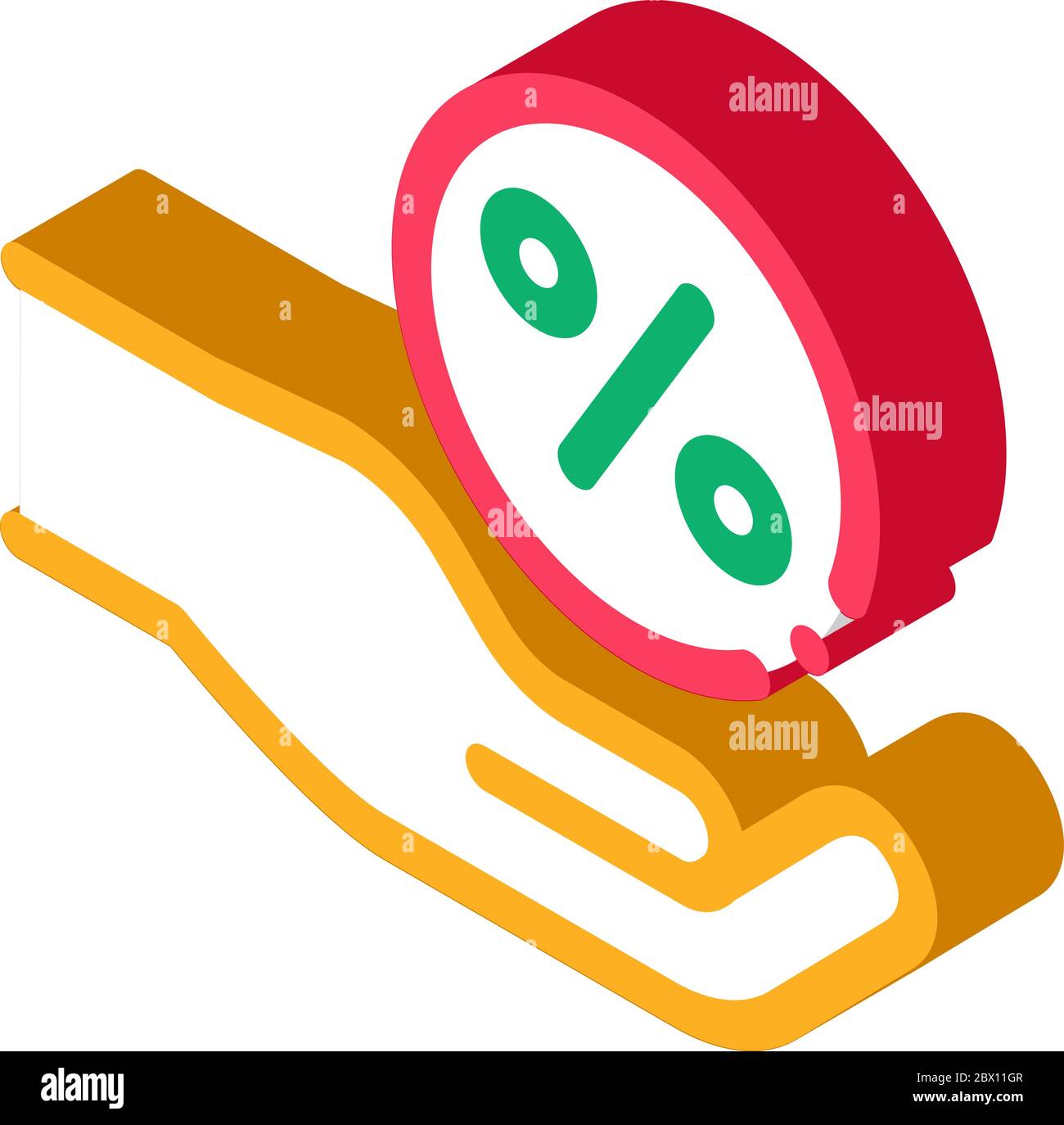 Hand Percent Sign isometric icon vector illustration Stock Vector Image ...