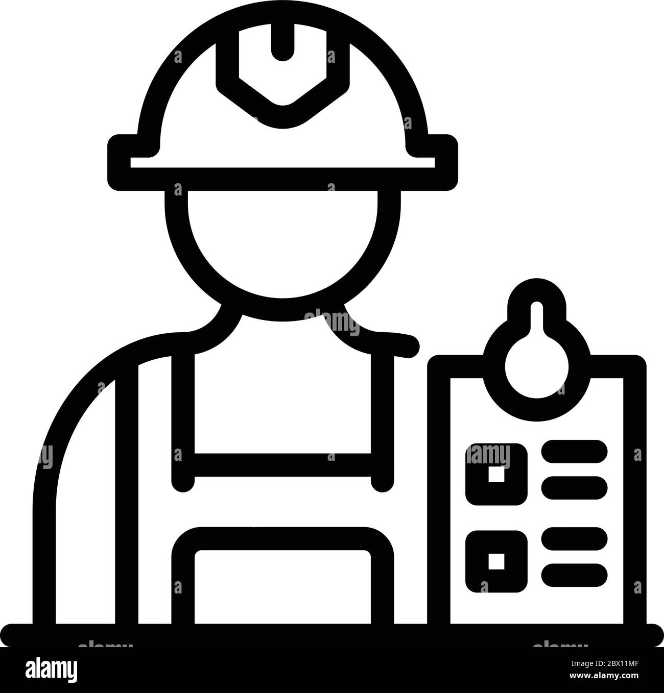 Engineer clipboard icon, outline style Stock Vector Image & Art - Alamy