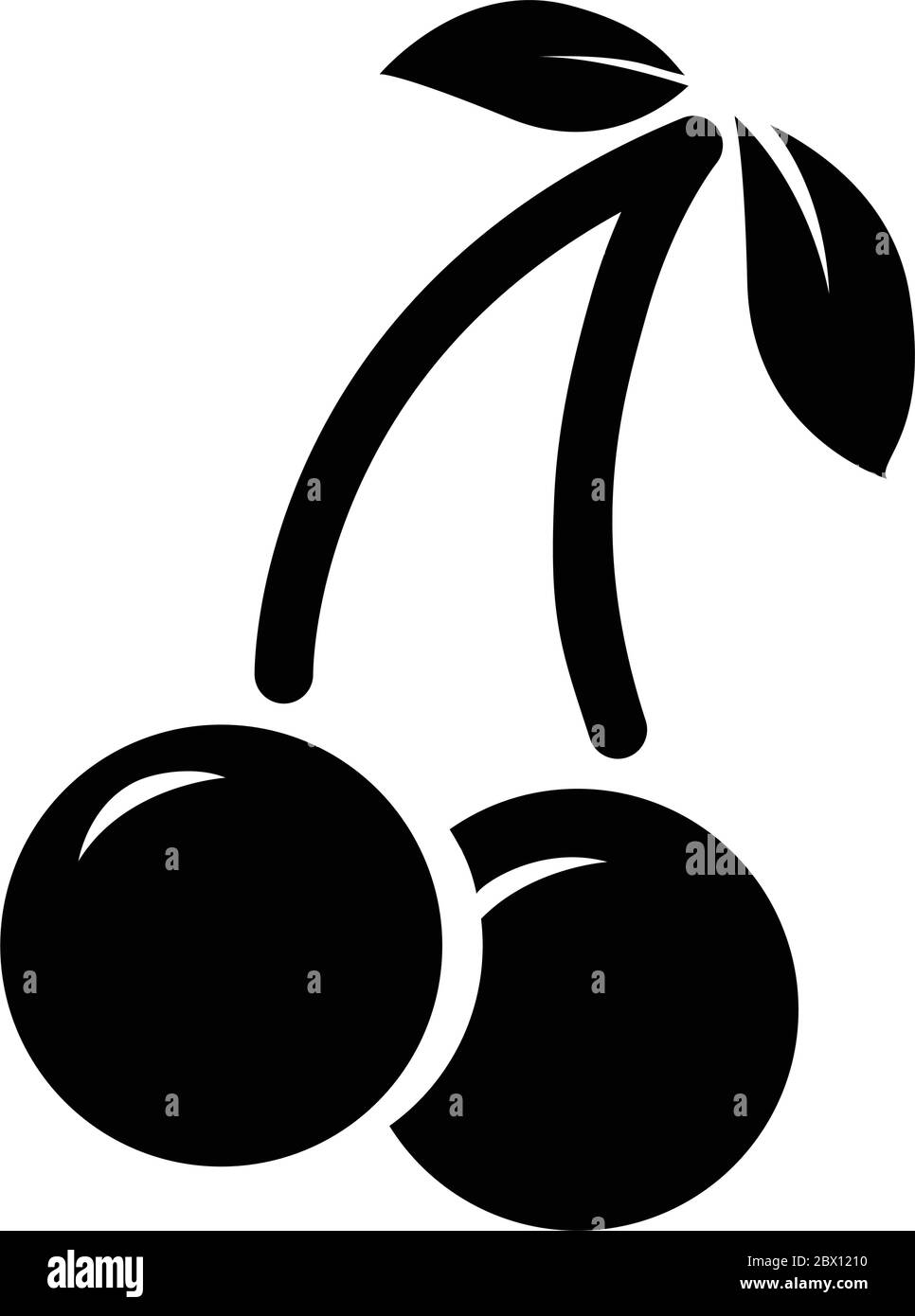 Black cherry icon isolated on white vector illustration Stock Vector ...