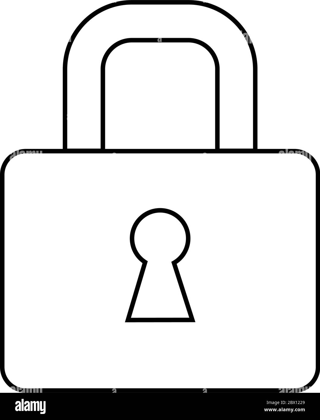 Lock icon protection line symbol flat style isolated Stock Vector Image ...