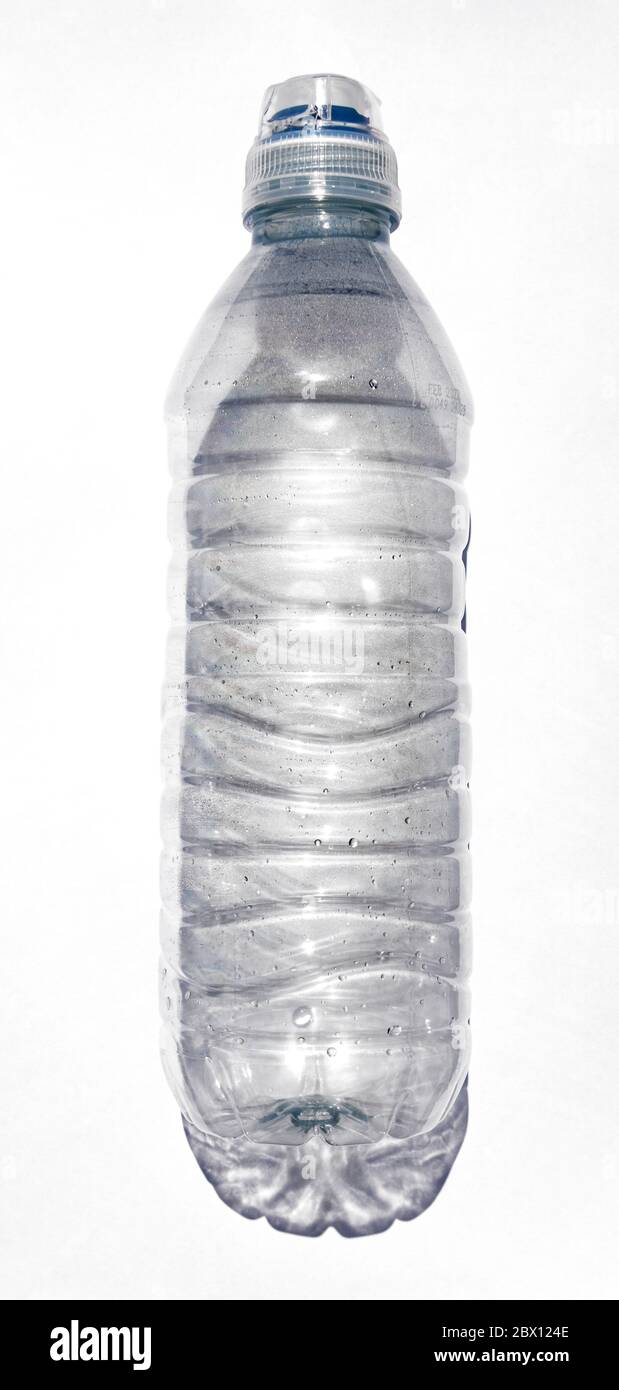 Empty plastic water bottle on a white background Stock Photo - Alamy