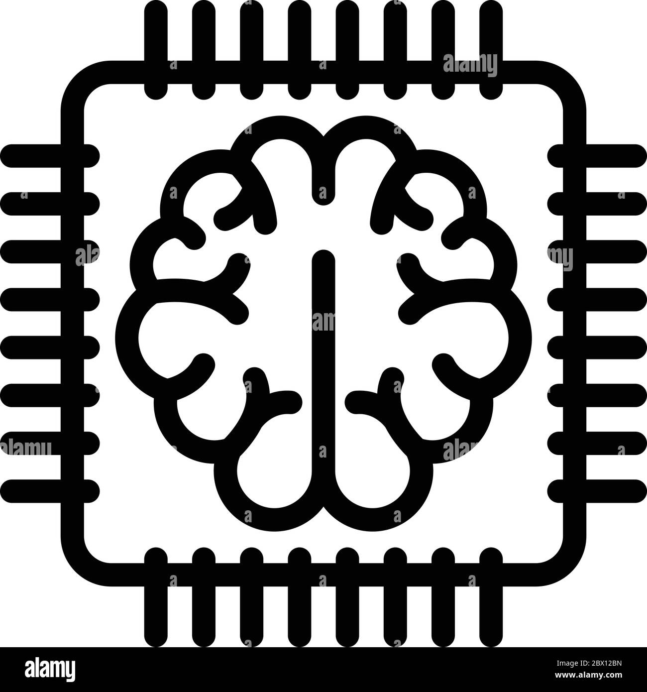 Brain communication processor icon, outline style Stock Vector Image ... Brain communication processor icon, outline style Stock Vector Image ...