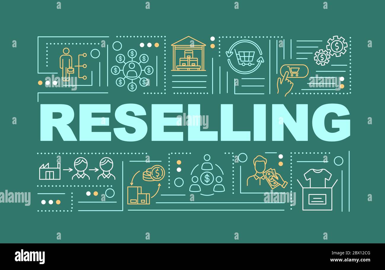 Reselling word concepts banner. P2P business model, innovative ...