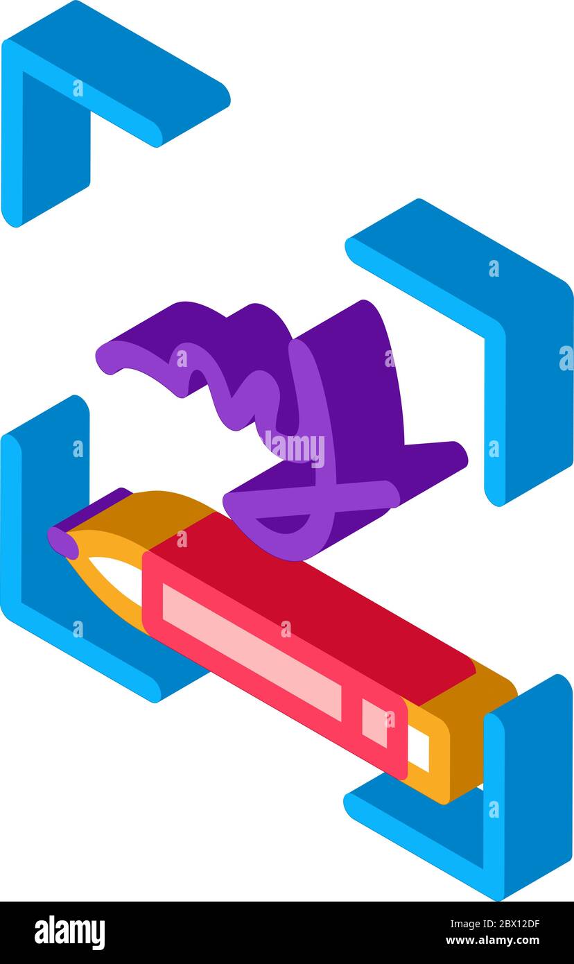 Human Handwriting Authentication Isometric Icon Vector Illustration