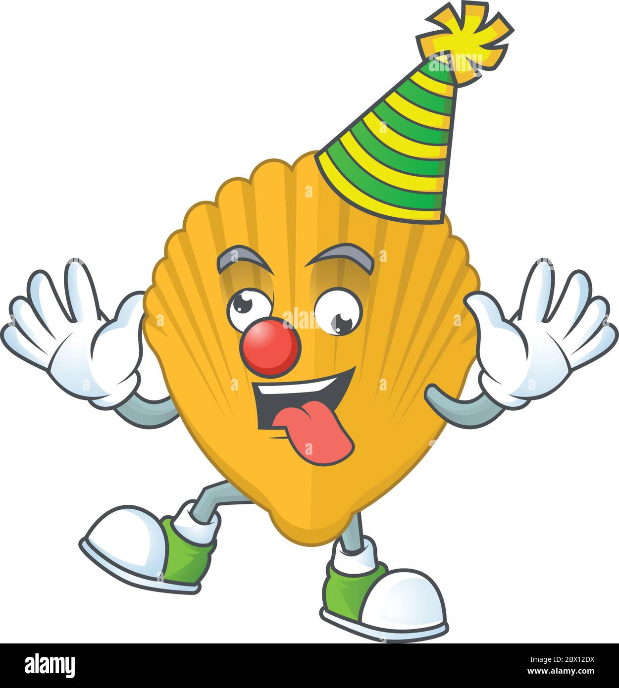 entertaining Clown yellow clamp caricature character design style Stock ...