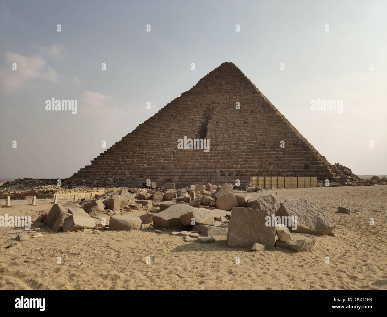 Egyptian pyramids in desert during the day Stock Photo - Alamy