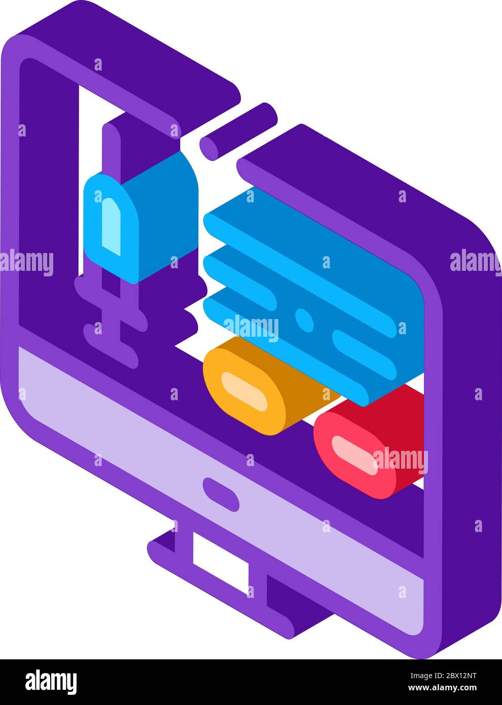 Injection Computer Application isometric icon vector illustration Stock ...