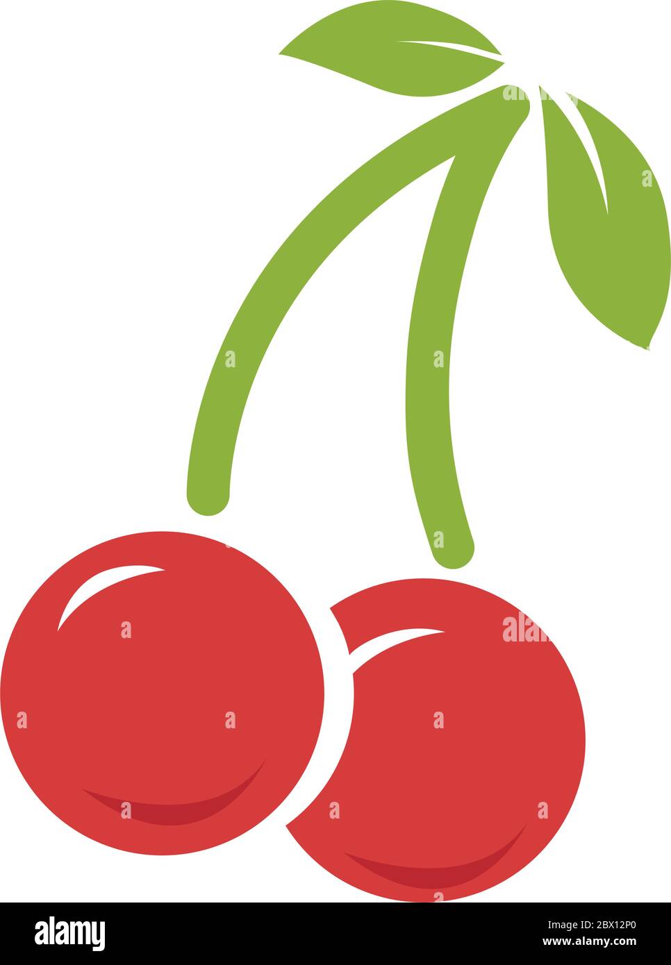 Cherry icon isolated on white vector illustration Stock Vector Image ...