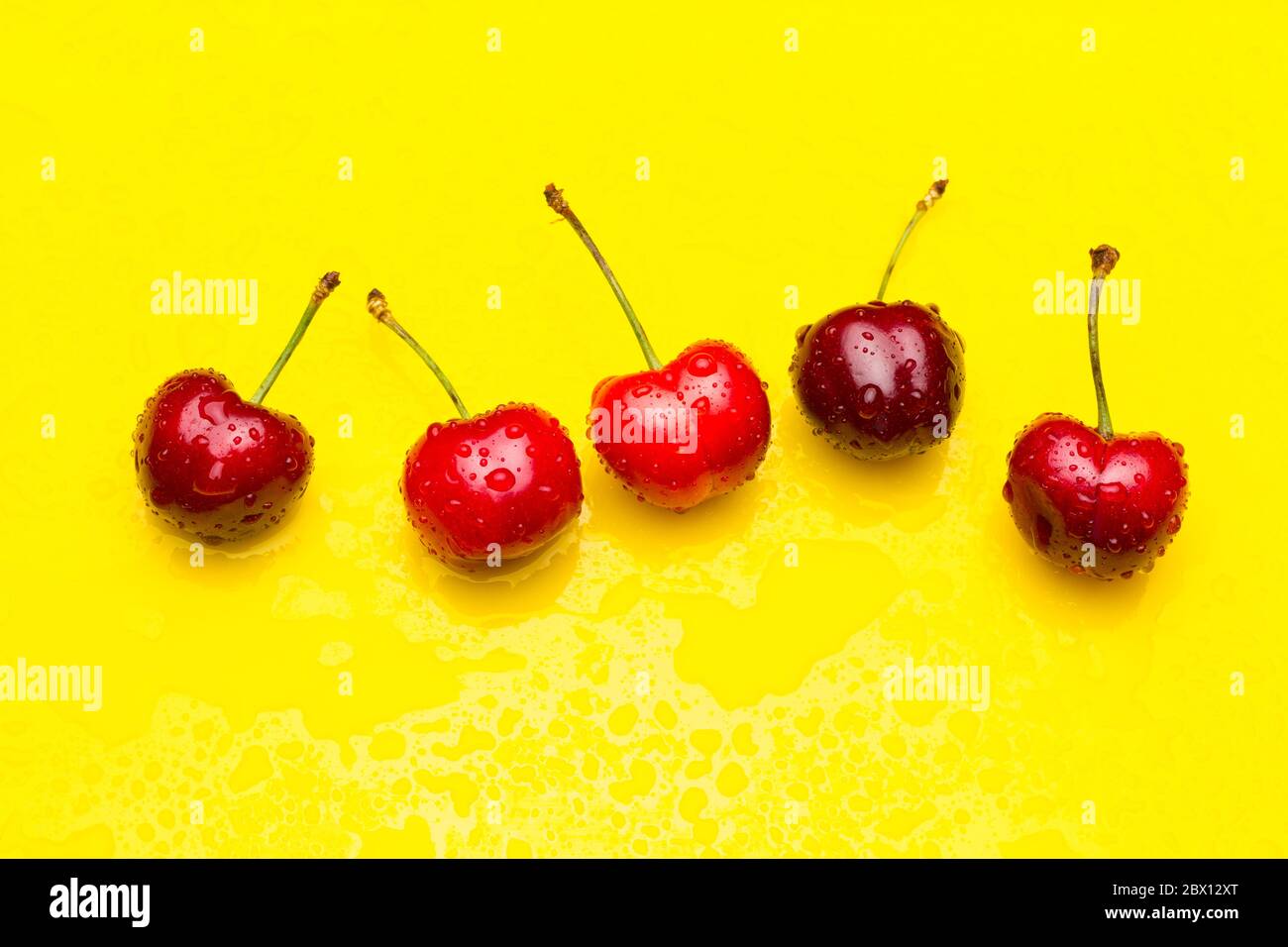 Cherries of cherry red color, almost garnet red, vitamin-rich fruit ...