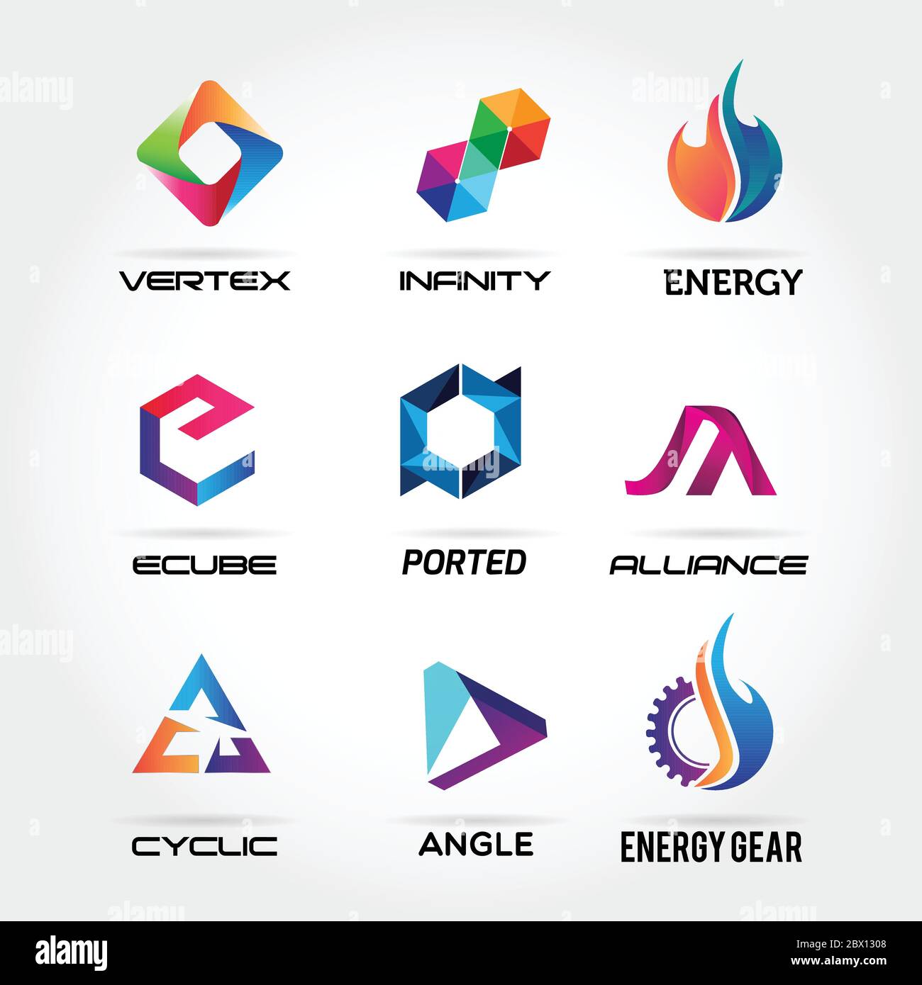 Abstract Colorful Logo Design Collection Stock Vector Image & Art - Alamy