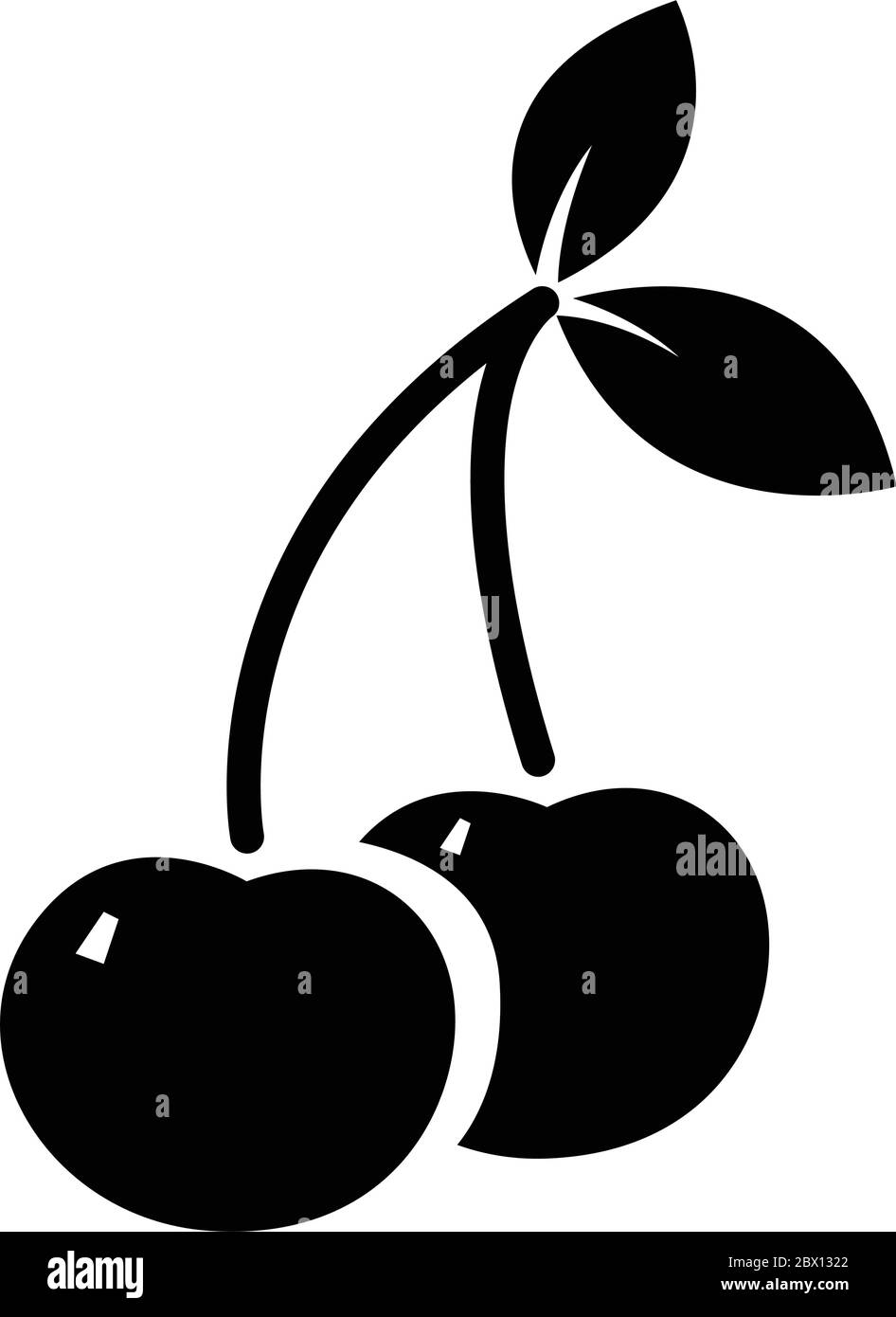 Cherry icon isolated on white vector illustration Stock Vector Image ...
