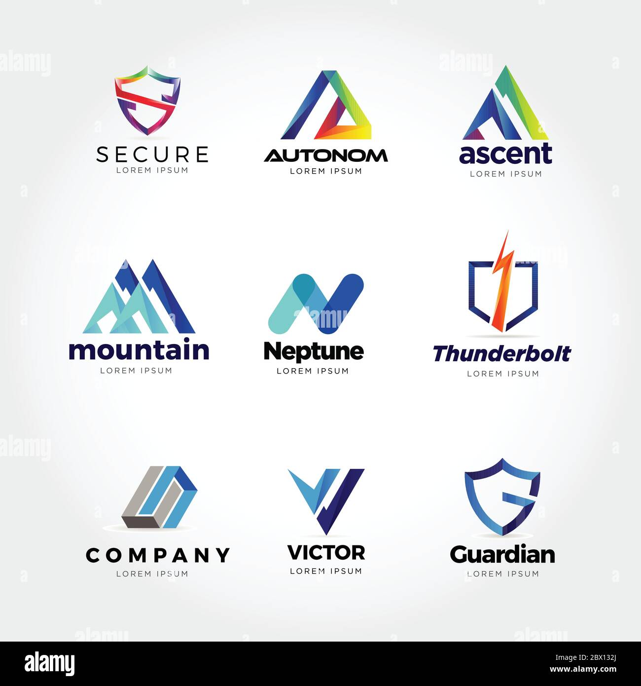 Colorful Logo Set Collection Template Sign Symbol Icon Stock Vector ...