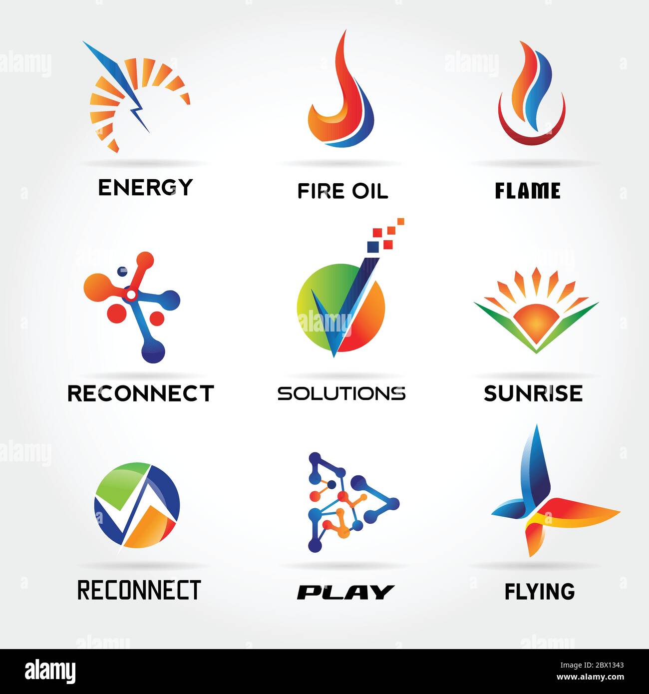 Abstract Colorful Logo Set Sign Symbol Icon Stock Vector Image & Art ...