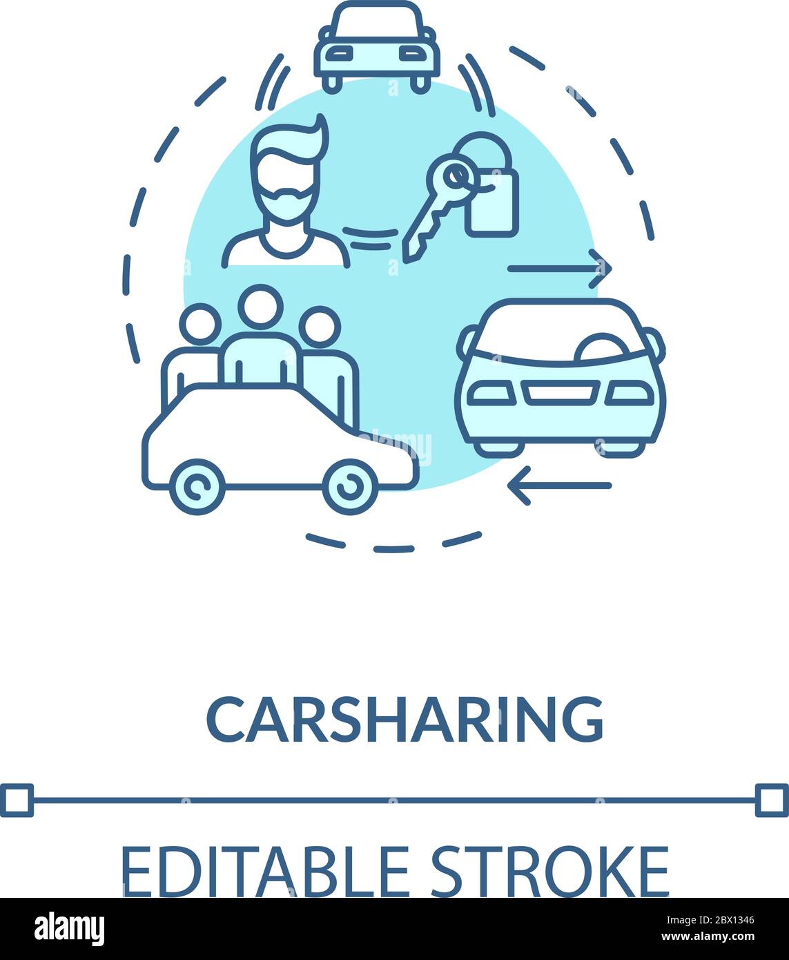 Car sharing turquoise concept icon. Vehicle rental service. Collective ...