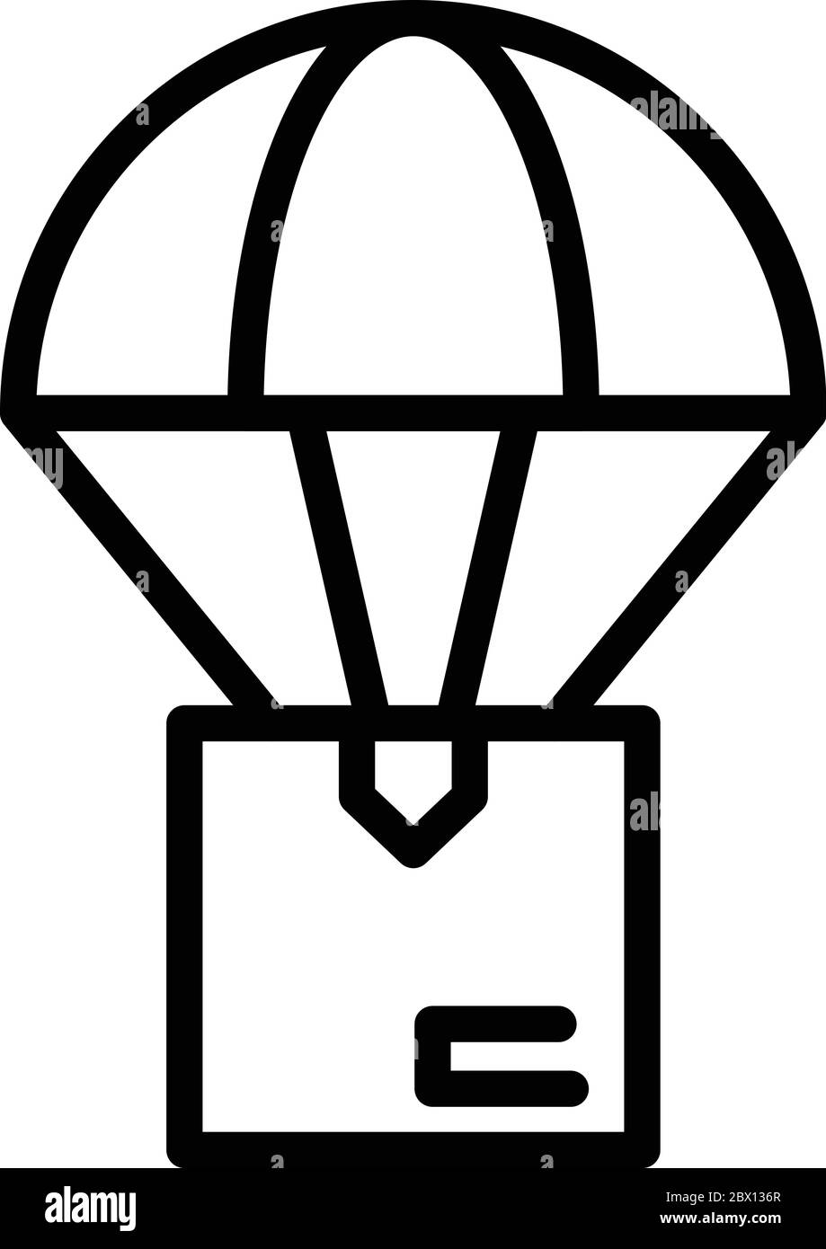 Parachute box delivery icon, outline style Stock Vector Image & Art - Alamy