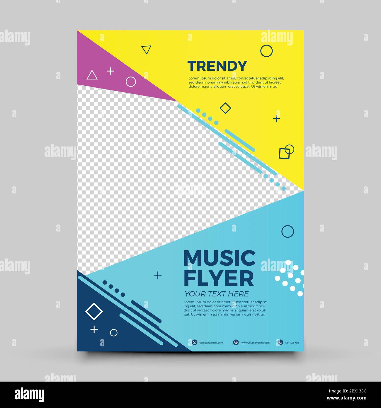 Trendy Colorful Flyer Design Template Stock Vector Image & Art - Alamy
