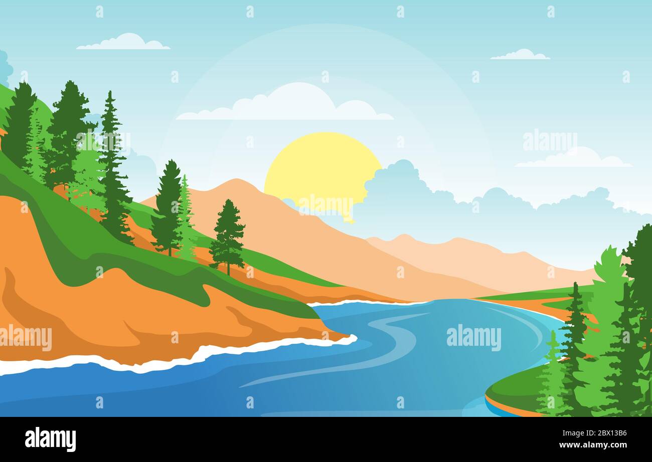 Mountains Sunset Clipart