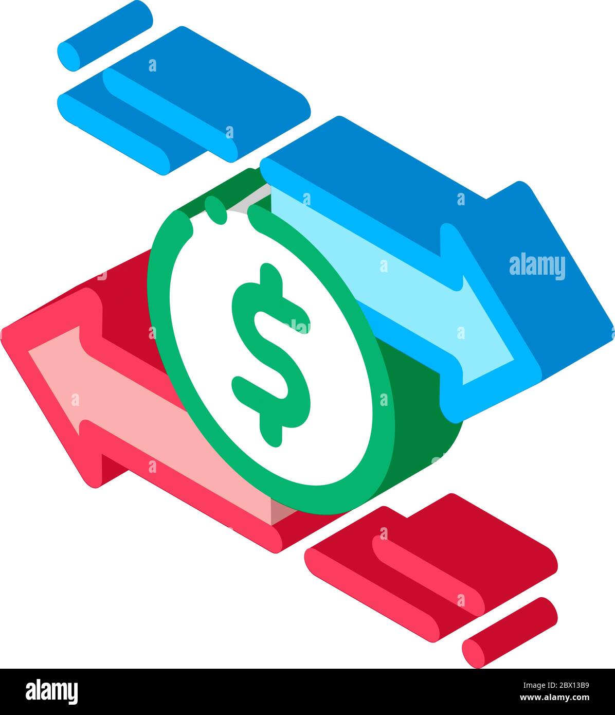 Currency Dollar Exchange isometric icon vector illustration Stock ...