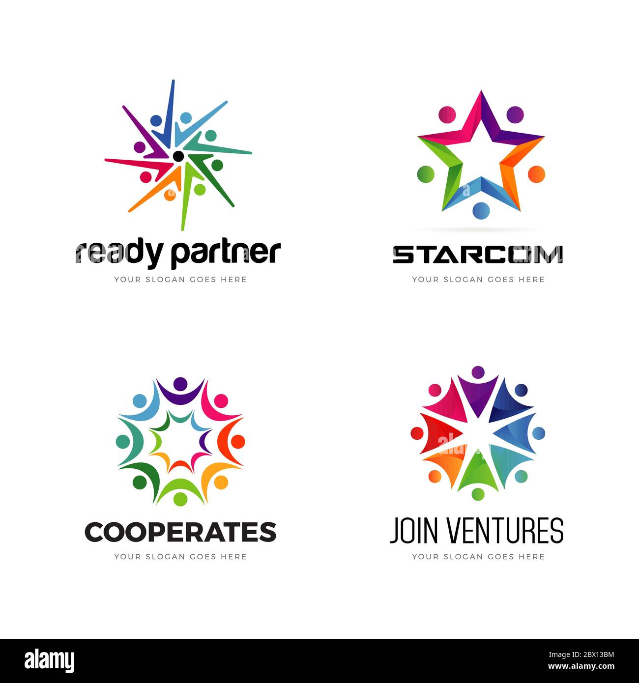 Colorful Community Logo Design Set Stock Vector Image & Art - Alamy