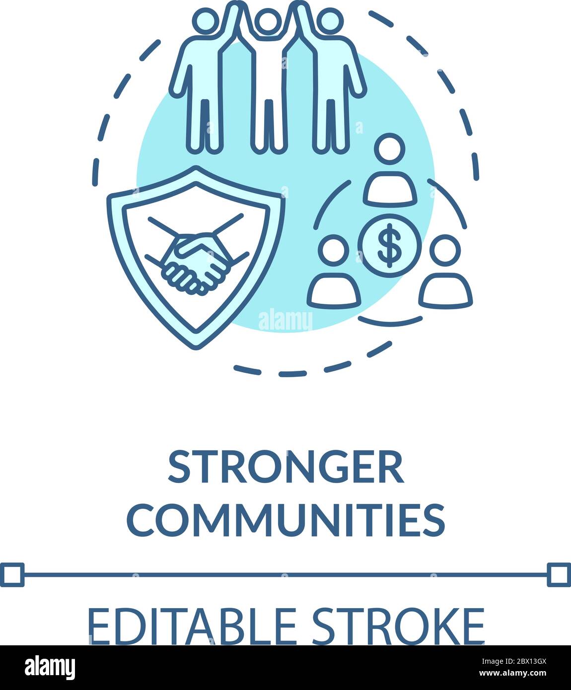 Stronger community concept icon. Cooperation between working colleagues ...