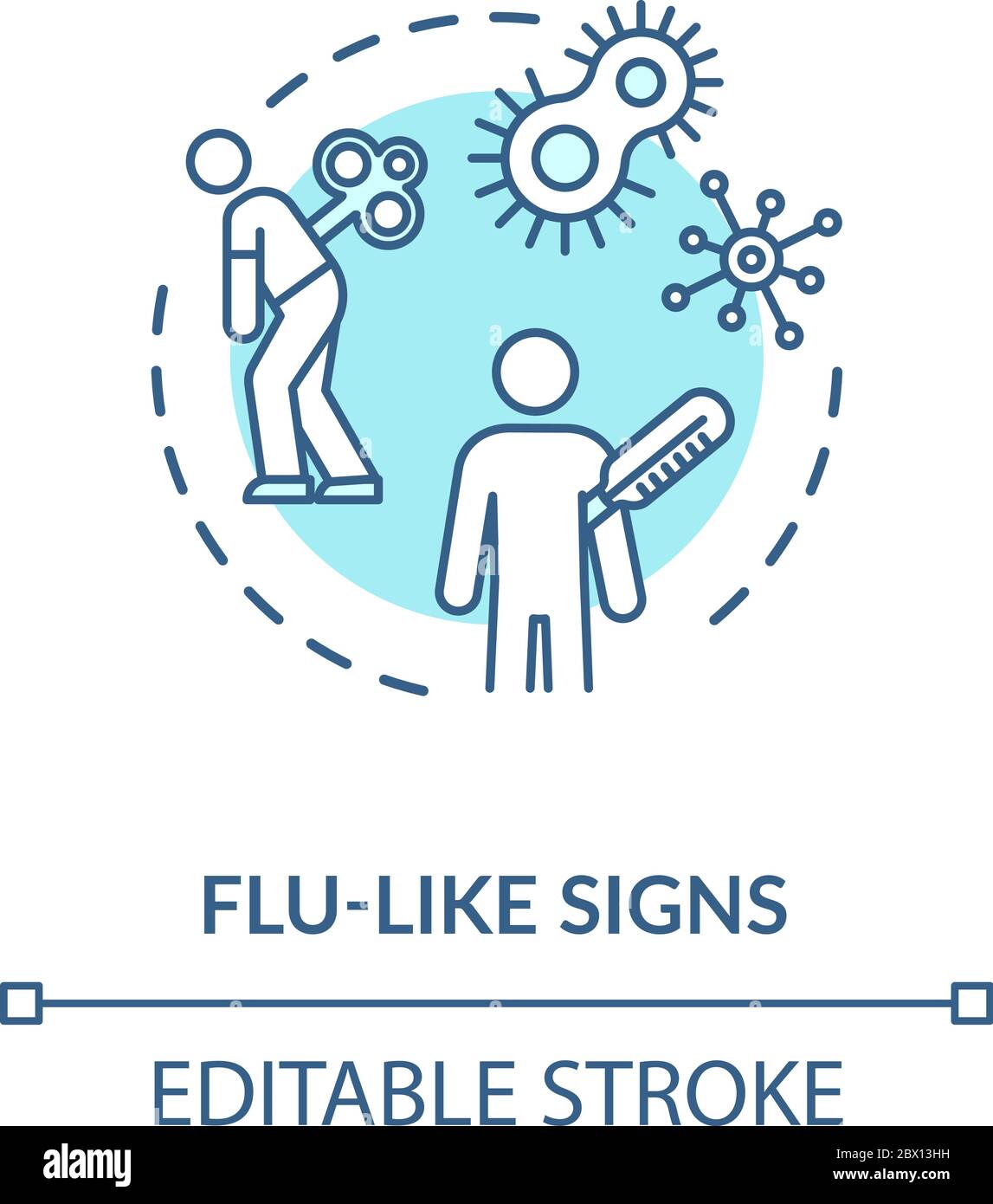 Flu like signs concept icon. Acute bacterial prostatitis symptom ...