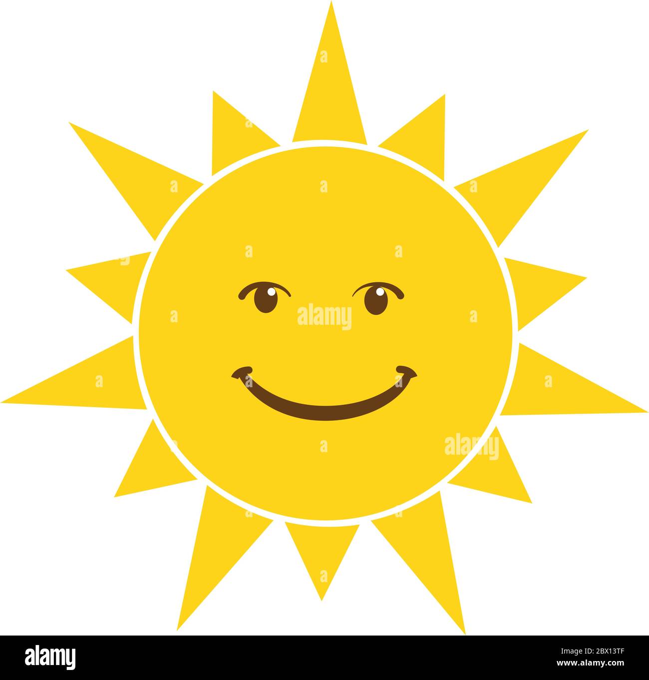 smile sun icon vector illustration isolated on white background Stock ...