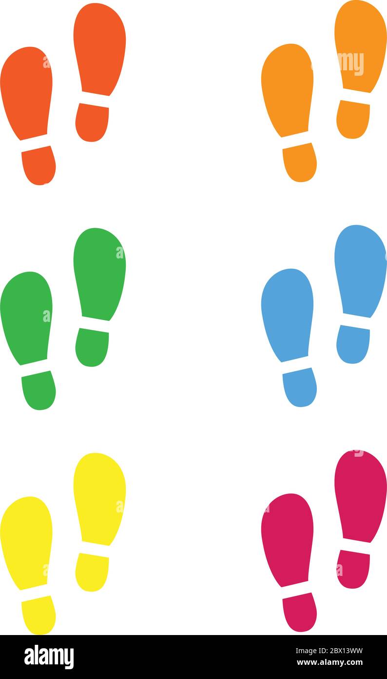 Colorful footprints icon set vector illustration isolated Stock Vector ...