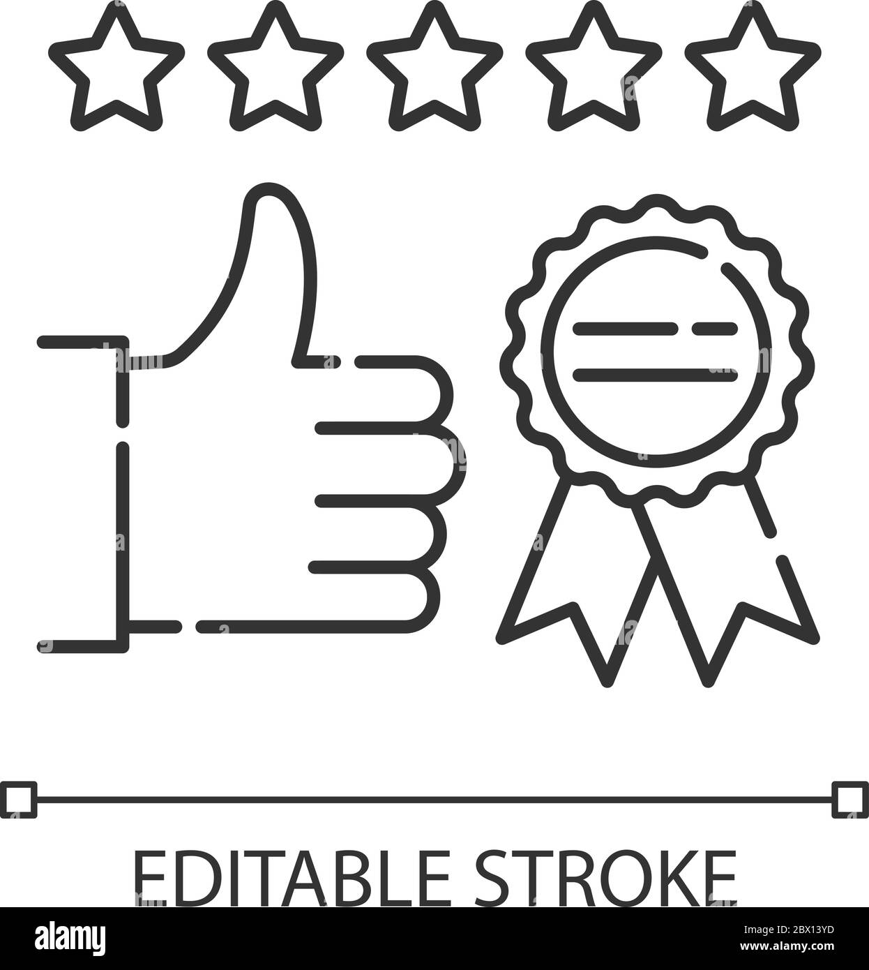 Brand image pixel perfect linear icon. Client satisfaction level ...