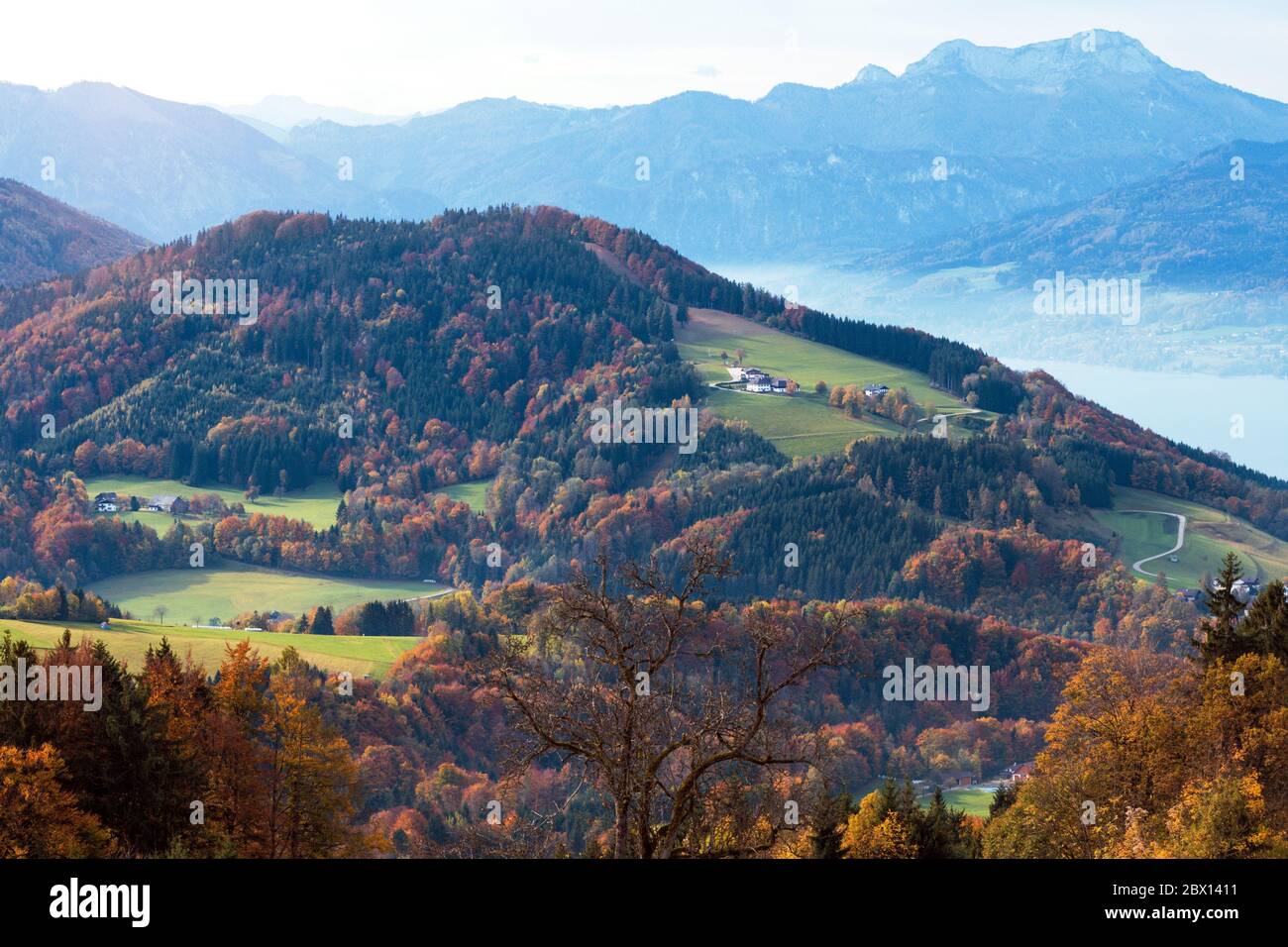 morning in the mountains. beautiful landscape in the mountains at ...