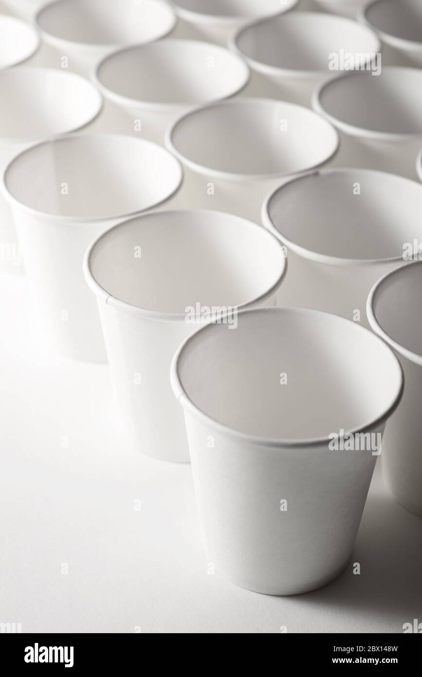 Large group of disposable paper cups Stock Photo - Alamy