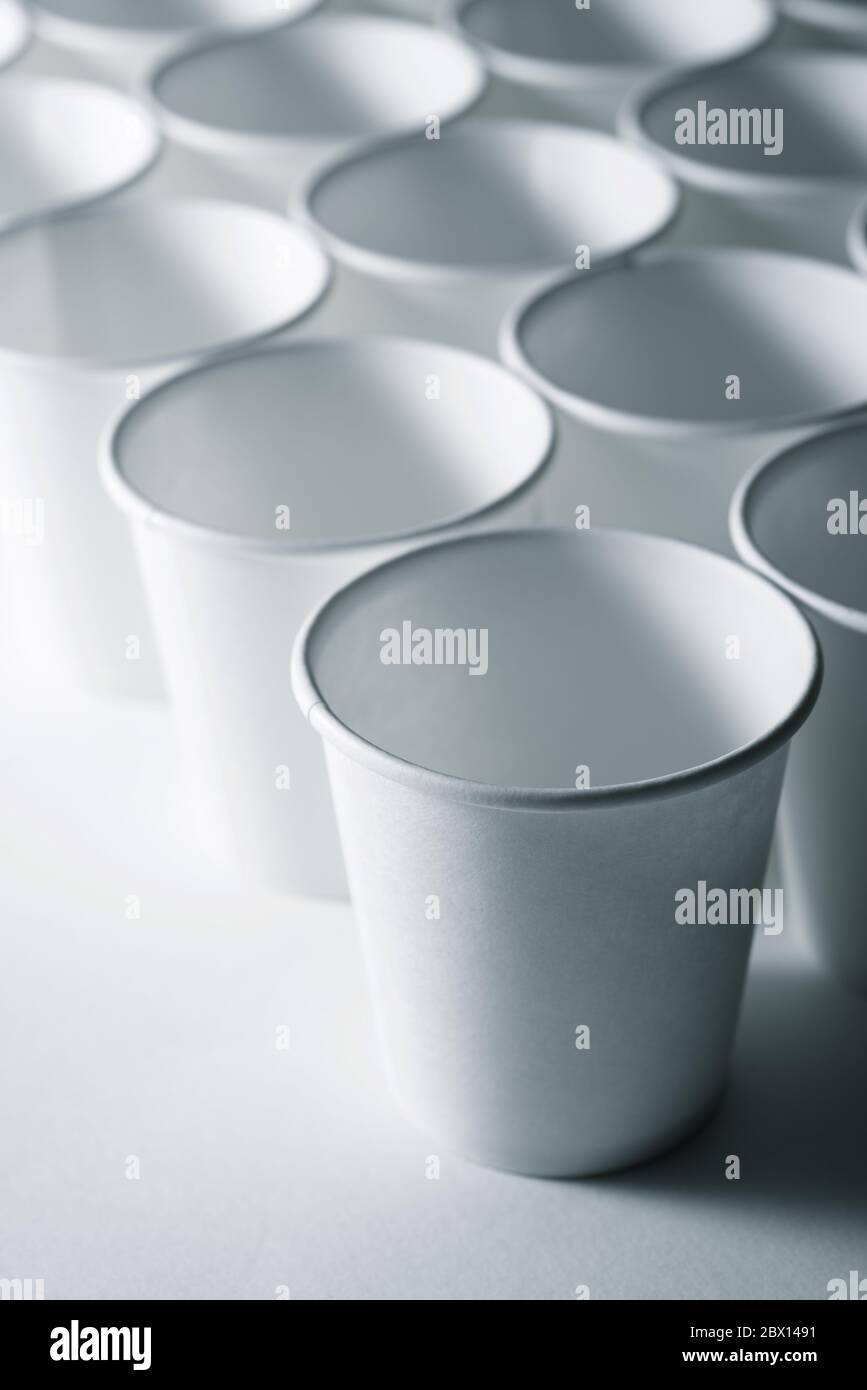 Large group of disposable paper cups Stock Photo - Alamy