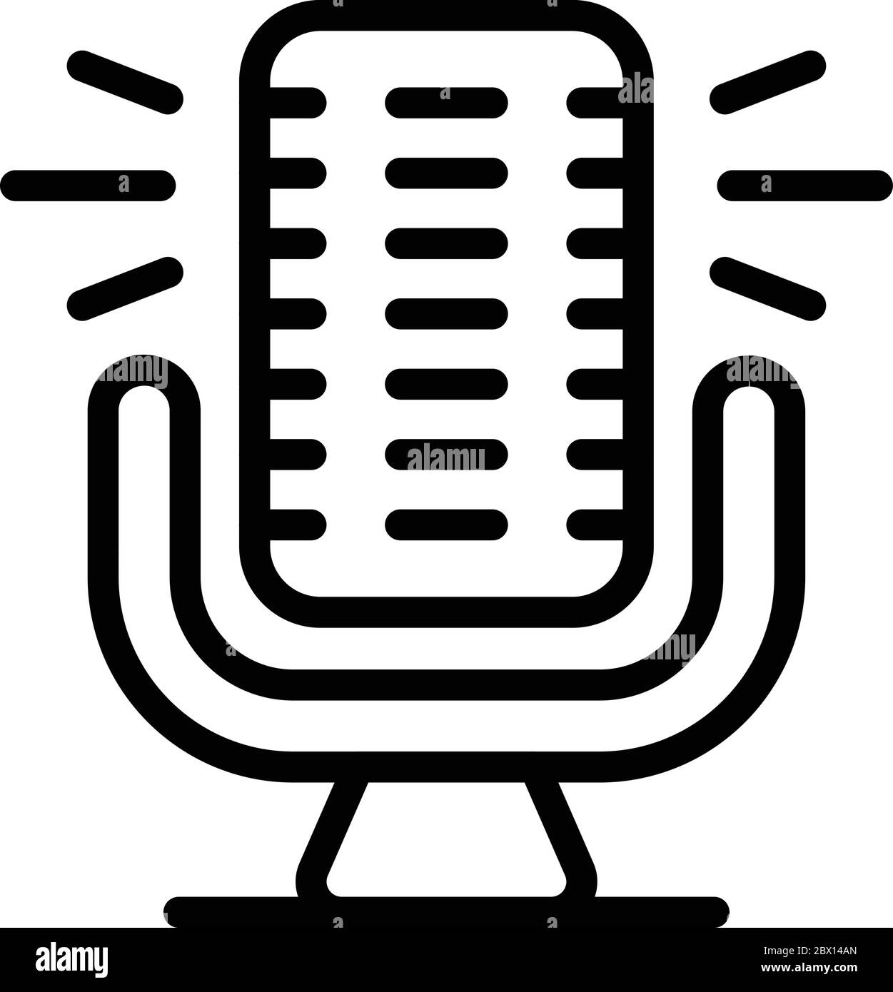 Tv presenter studio microphone icon, outline style Stock Vector Image ...