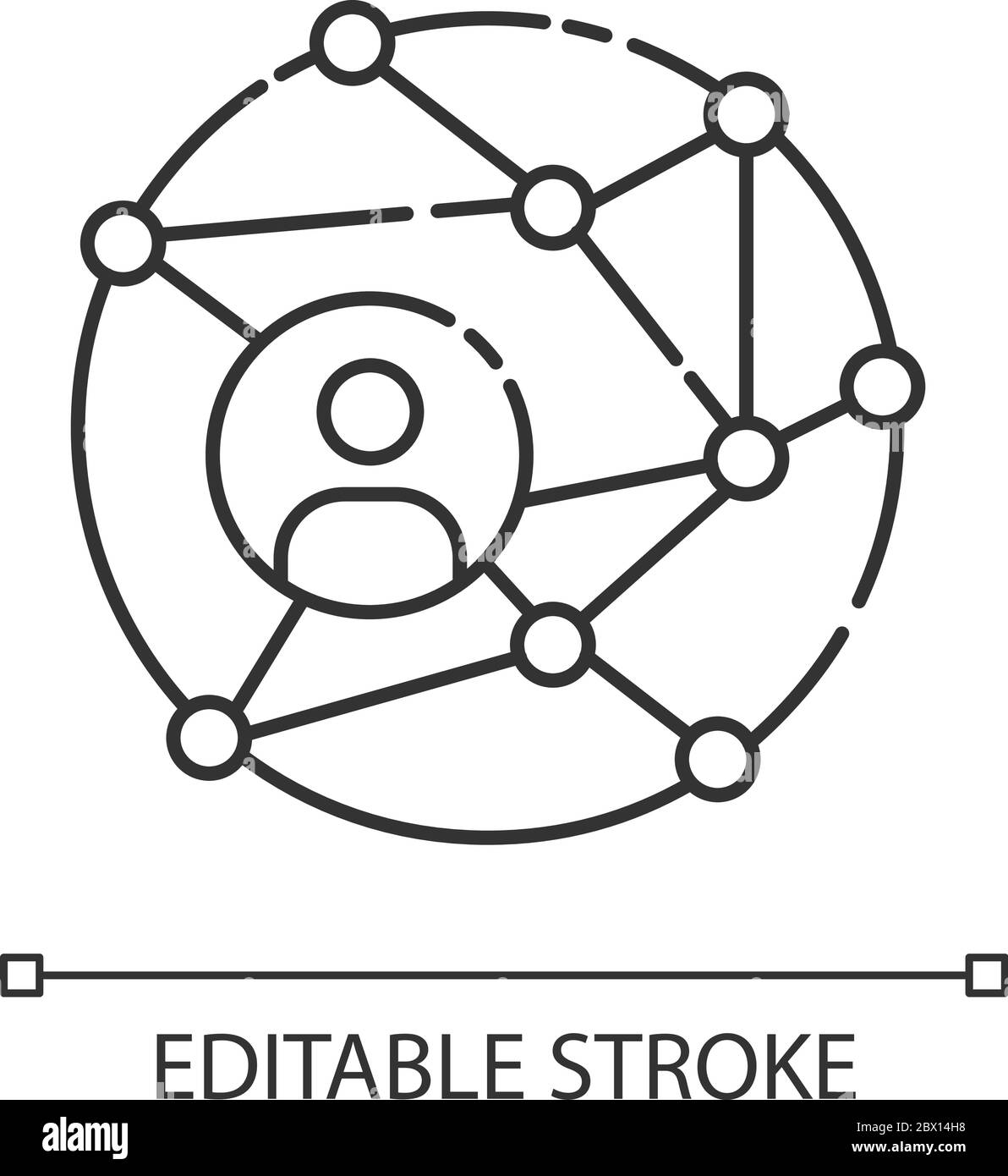 Networking pixel perfect linear icon. Global communication. Public ...