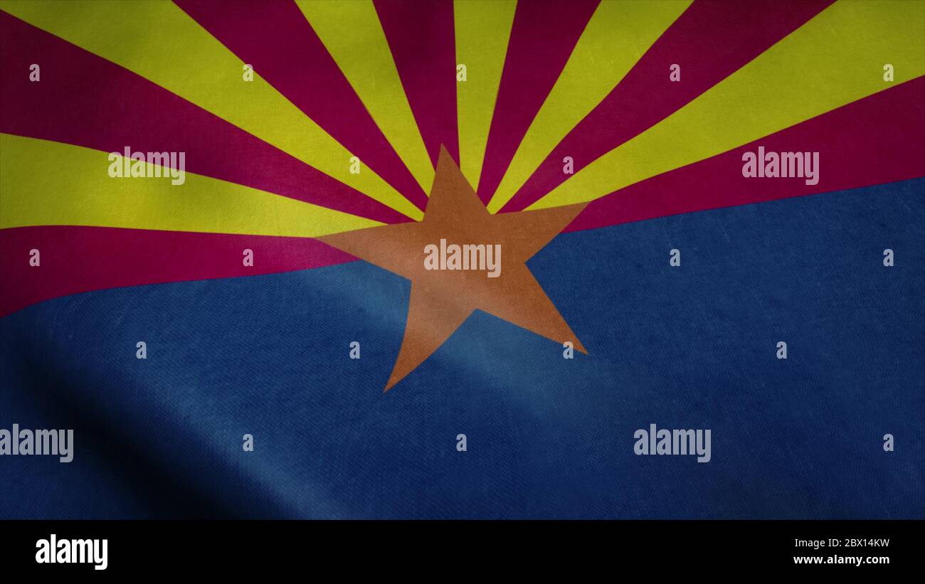 State flag of Arizona waving in the wind. 3d rendering Stock Photo - Alamy