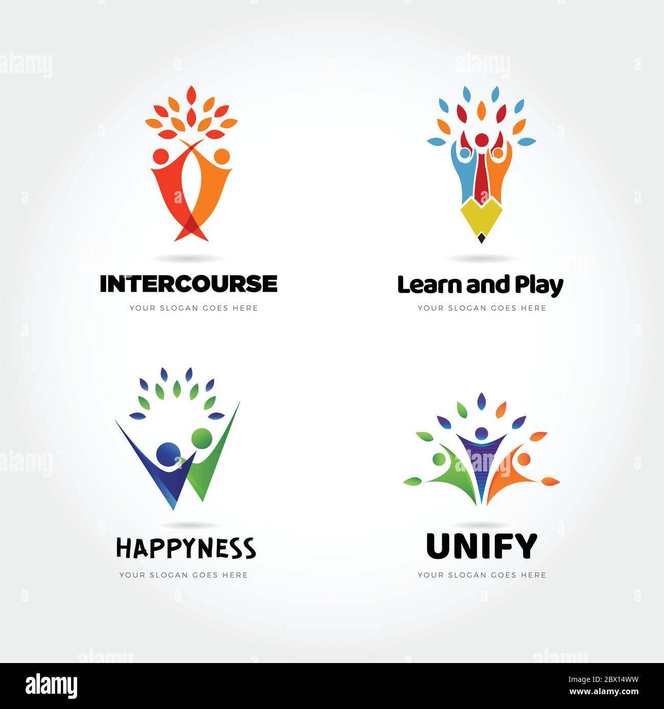 Creative People Partner Logo Design Set Stock Vector Image & Art - Alamy