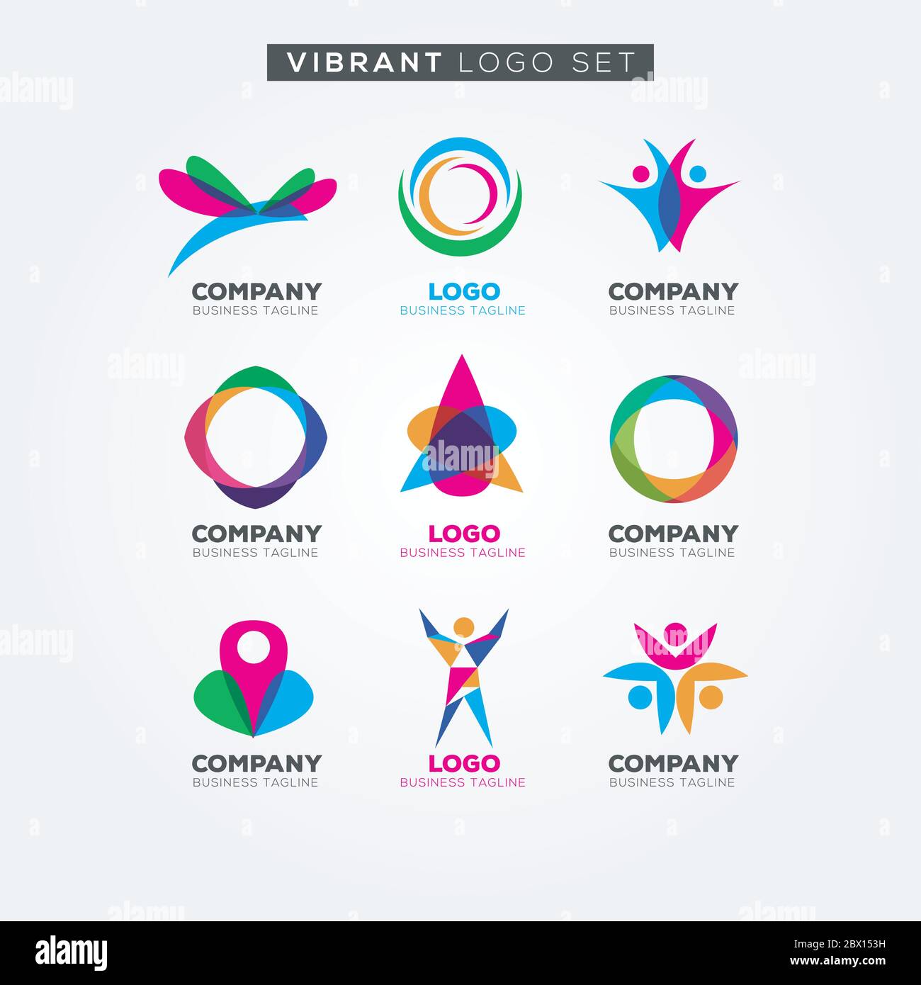 Colorful Vibrant Logo Set Sign Symbol Icon Stock Vector Image & Art - Alamy