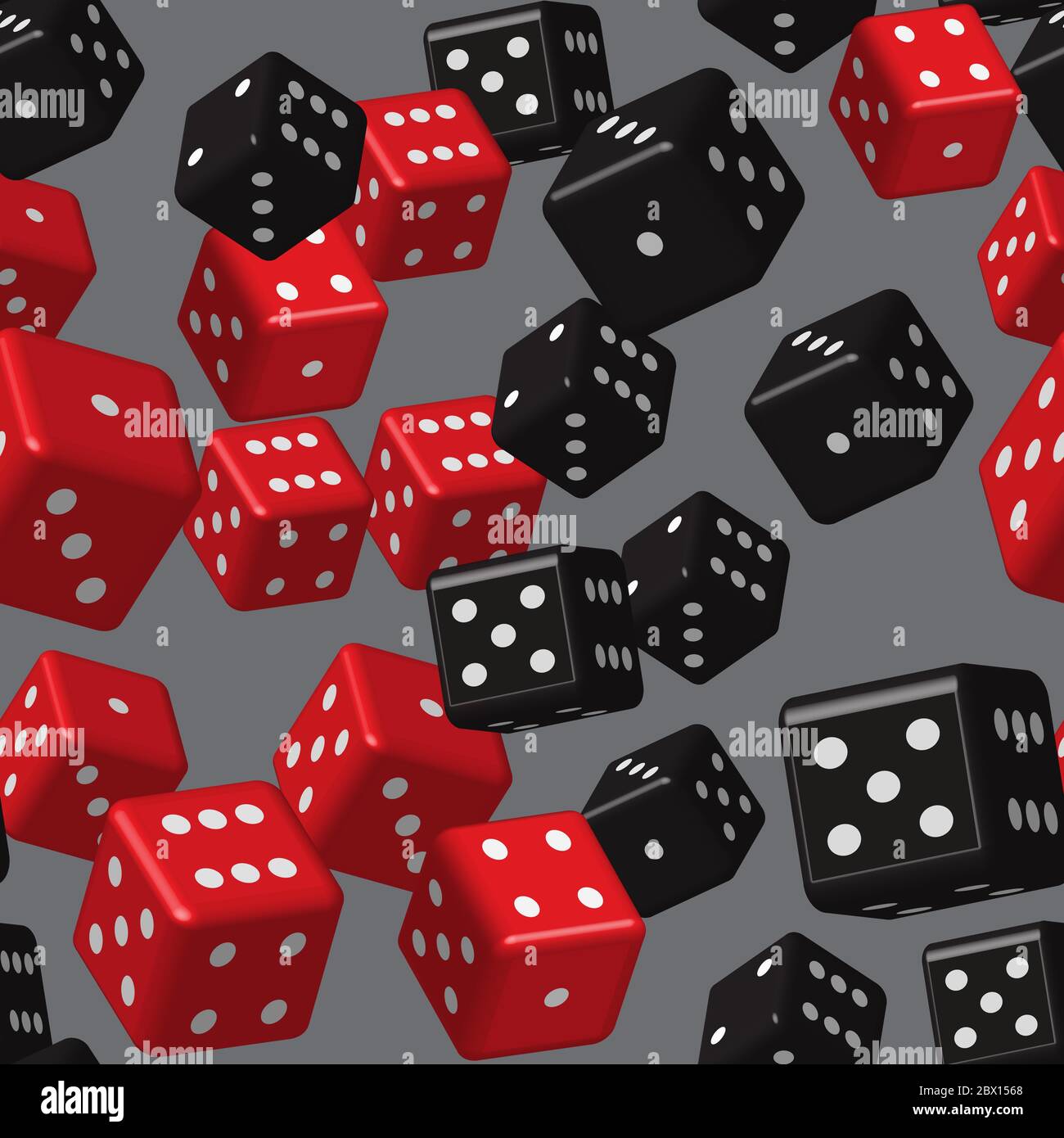 Red Black Dice Seamless Pattern, 3D Illustration Stock Vector Image ...