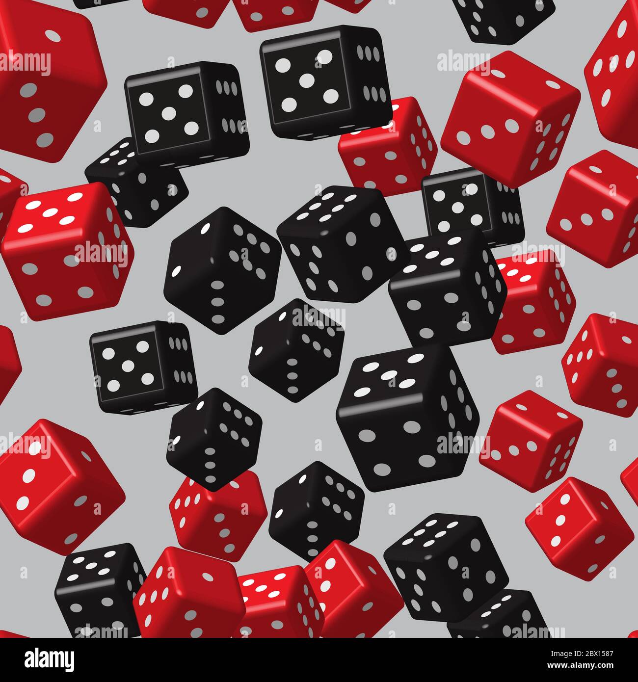 Red Black Dice Seamless Pattern, 3D Illustration Stock Vector Image ...