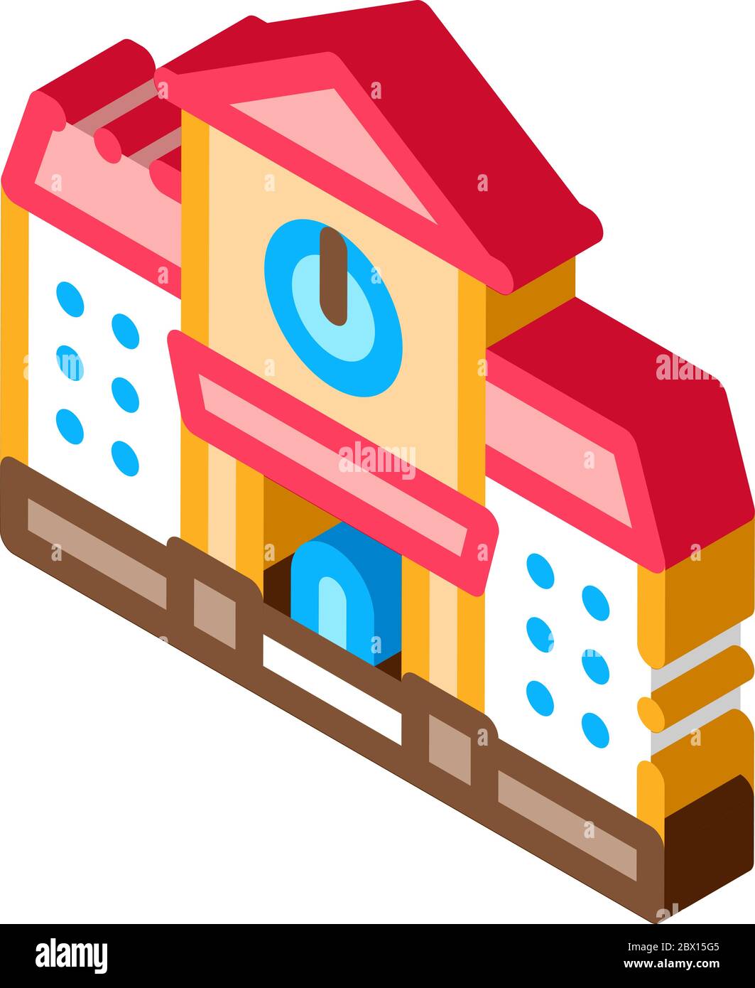 Academy Study Building isometric icon vector illustration Stock Vector ...