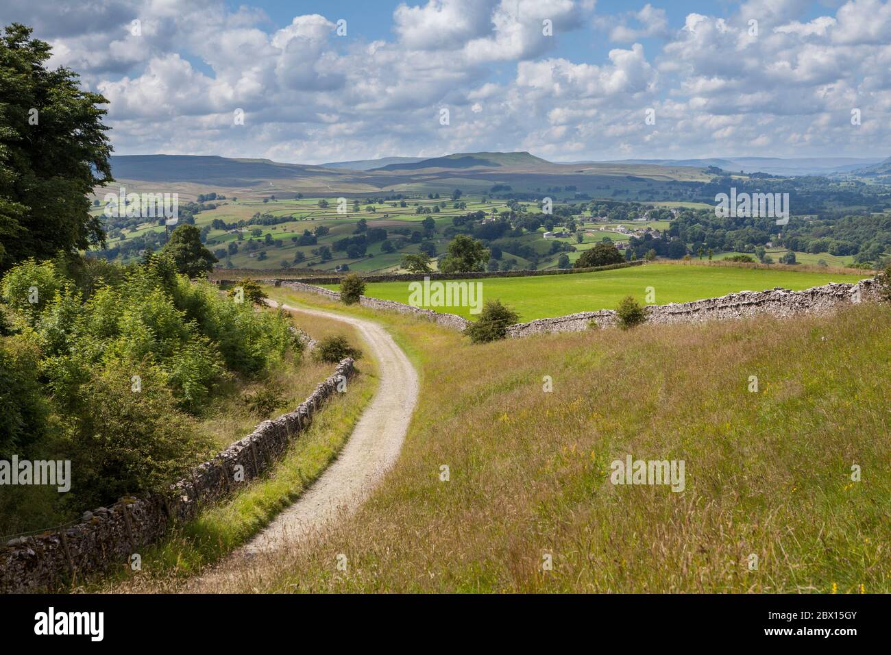 Summer view from Morpeth Gate across Bishopdale and Wensleydale towards ...