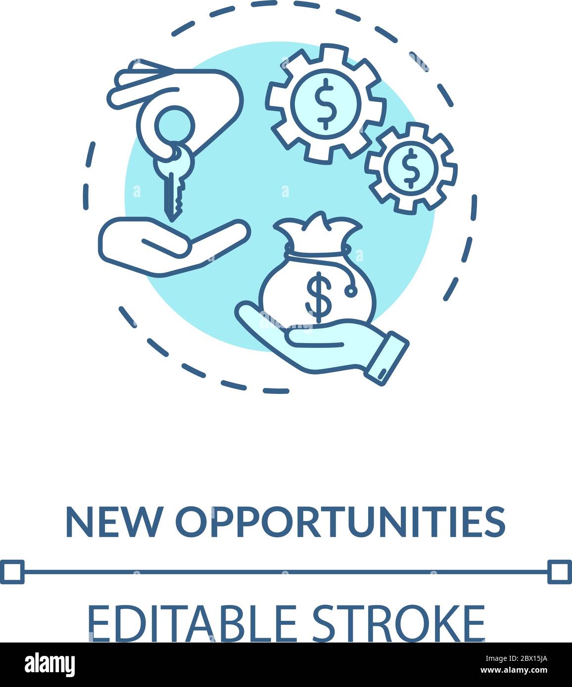 New opportunities turquoise concept icon. Startup, entrepreneurship ...